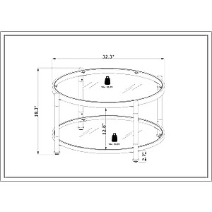 MISPACIO Tempered Glass Round Coffee Table, 32" Modern Acrylic Legs Circle Coffee Table with Clear Glass Top for Storage, Circular Center Table with Open Shelf for Living Room
