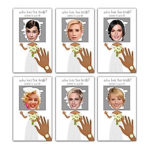 Bridal Shower Games - Who Has The Bride Scratch Off Celebrity Cards - Bachelorette Party Game Favor Decor- Wedding Party/Engagement Party Idea Activity - 36 Mini Size Cards(03)