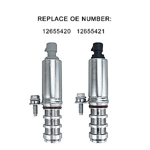 RLP VVT Solenoid Intake and Exhaust Camshaft Position Actuator Compatible with Buick Chevy Cobalt Malibu HHR Equinox Pontiac G5 G6 Saturn 2.0L 2.2L 2.4L Replaces 12655420 12655421