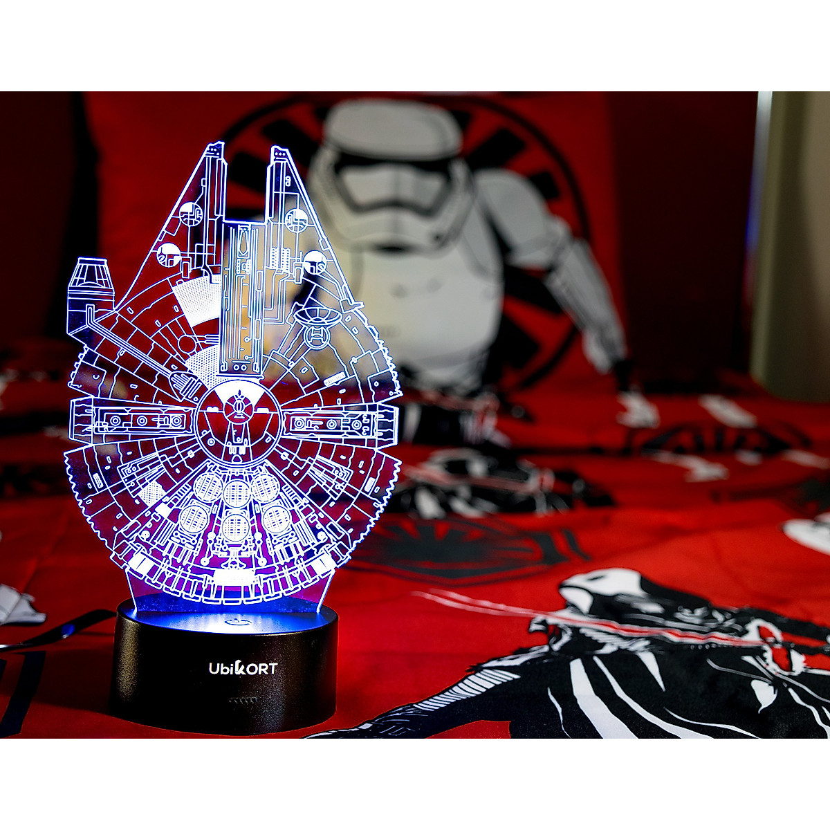 UbiKORT Star Wars Lamp Millennium Falcon 3D Lamp Star Wars Gifts for Men or Kids Birthday Star Wars Decor Room Fans [Upgrade Version]