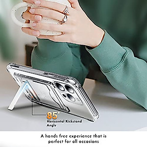 Shields Up Designed for iPhone 14 Pro Max Case with Card Holder (3 Cards), iPhone 14 Pro Max Case Wallet with Stand, Slim Protective Shockproof Transparent Cover for iPhone 14 Pro Max 6.7 inch, Clear