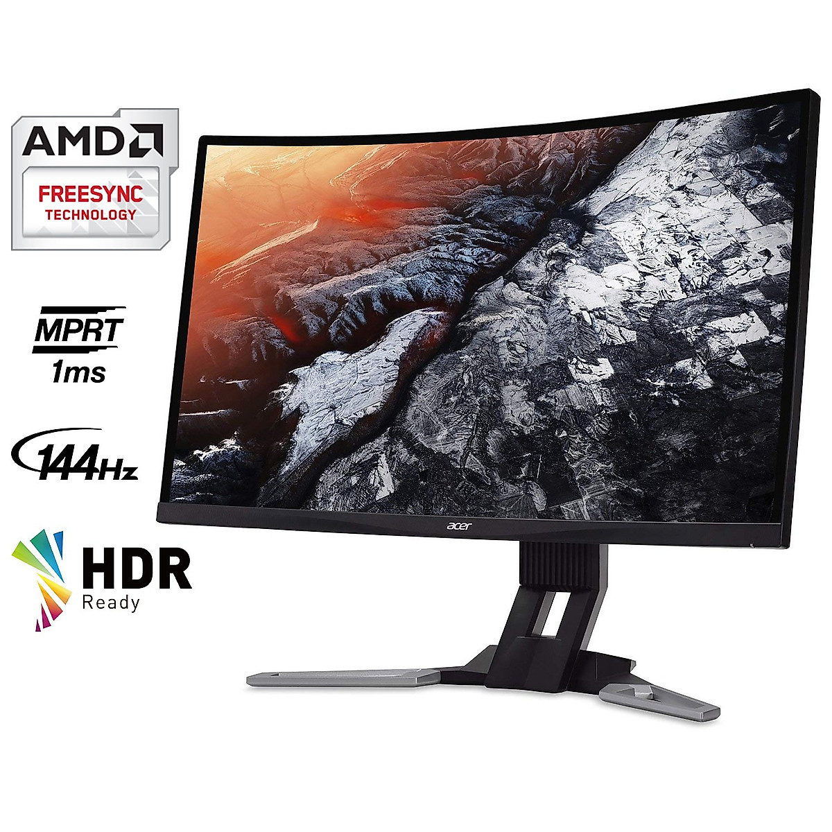Acer XZ321QU bmijpphzx 31.5" Curved WQHD (2560 x 1440) Monitor with AMD FREESYNC Technology | 1ms | 144Hz Refresh | HDR Ready | (Display Port, Mini Display Port & 2 x HDMI Ports),Black