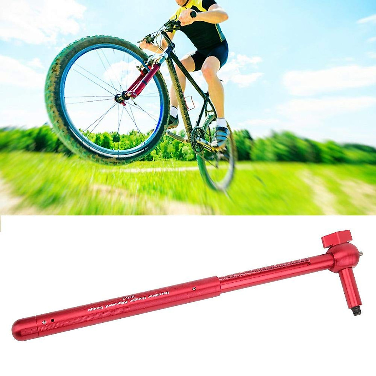 Vbest life Bicycles Derailleur Hanger Alignment Gauge,Bike Tail Hook Calibration Tools for Mountain Bicycle(red)