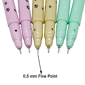 Maydahui 12PCS Elegant Cat Shape Rollerball Pens Cute Kawaii Animal Pen Japanese Kitty Black Gel Ink Slender Penholder Bedroom Eyes Style for Girls School Office