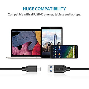 Anker USB C Cable, PowerLine USB 3.0 to USB C Charger Cable (3ft) with 56k Ohm Pull-up Resistor for Samsung Galaxy Note 8, S8, S8+, S9, Oculus Quest, Sony XZ, LG V20 G5 G6, HTC 10 (Black)