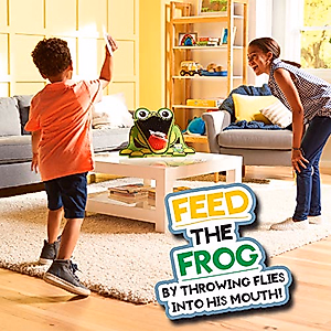 Franklin Sports Feed The Frog Kids Target Game - Fun Interactive Game for Indoor and Outdoor - Play with Friends and Family - Includes Frog Target, 3 Flies and 1 Bee