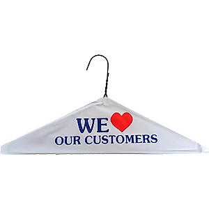 Wanowa Wire Hangers Bulk Dry Cleaner Hangers 16" Caped Clothing Hangers Suit Hangers Strut Hangers for Dry Cleaners or Home (Heart, 50)