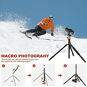 Camera Tripod, 80/84 inches Heavy Duty Tripod for Camera and Phone, 82" Camera Monopod Tripod, DSLR Binoculars Spotting Scope Camcorders Video Tripod Stand, 360 Degree Ball Head, 35 lbs Loads