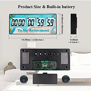Jayron Reusable and Magnet Countdown Timer 9999 Days Digital Alarm Loud Clock Bedside Reminder, Kitchen Countdown Timer for Event Reminder Baby Retirement Cooking Pregnancy Wedding Christmas (Blue)