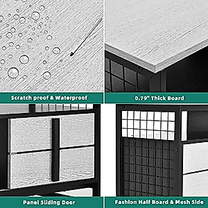 YITAHOME Modern TV Stand for TVs up to 65 Inch, Entertainment Center with Shelf, Wood TV Media Console with Sturdy Metal Legs for Living Room, 300lbs Capacity, White Oak/Black, 59.5"