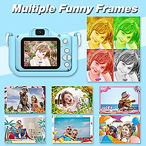 goopow Kids Selfie Camera, Christmas Birthday Gifts for Boys Age 3-9, HD Digital Video Cameras for Toddler, Portable Toy for 3 4 5 6 7 8 Year Old Boy with 32GB SD Card