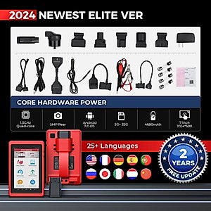 LAUNCH X431 Pros Mini (Same Functions as X431 V+) ECU Coding Diagnostic Scanner Bi-Directional Scanner, FCA SGW, 35 Reset Service Automotive Diagnostic Scan Tool, All System with Bluetooth