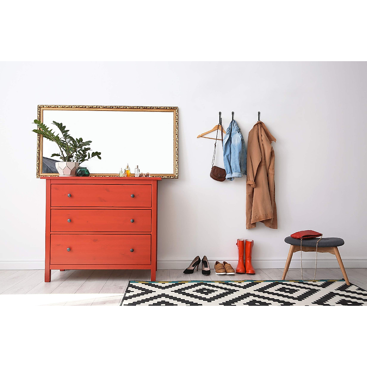 Stur-De Decorative Hooks for Wall - Wall Hooks for Hanging Coats, Hats, & Bags, Versatile Towel Hooks for Bathrooms or Kitchen - Wrought Iron Hanging Hooks - Pack of 3, Black - 2 x 0.35 x 3.75 Inches