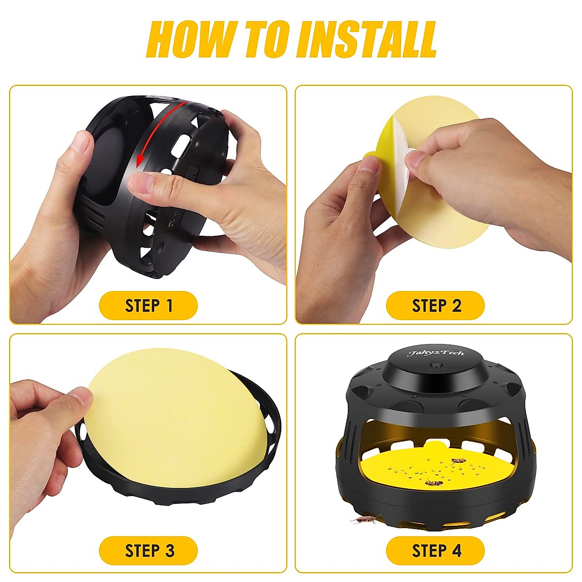 2 Pack Flea Traps for Inside Your Home,2023 𝗨𝗽𝗴𝗿𝗮𝗱𝗲𝗱 Flea Trap with LED Light for Indoor,Flea Killer Bed Bug Trap with 20 Sticky Pads,Sticky 𝗙𝗹𝗲𝗮 𝗧𝗿𝗮𝗽,Safe for Kids,Friendly to Pets