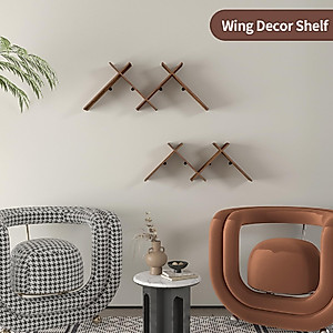 Serwrsw Engineered Wood DIY Floating Book Shelves for Wall, MDF Wooden Wall Mounted Hanging Bookshelves Decor, Tabletop or Wall Shelves for Bedroom Kids Nursery Room, Brown