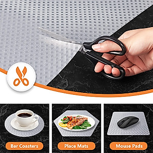 Shelf Liners for Kitchen Cabinets Refrigerator Liners Waterproof & Oil-Proof Kitchen Cupboard Liner Non-Slip Drawer Mats EVA Material Non Adhesive Fridge Liner for Shelves