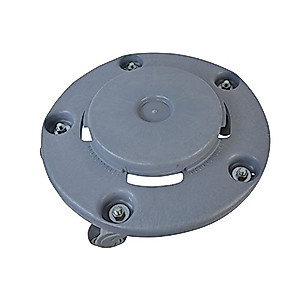 Janico 1041 Quiet Trash Can Dolly, Non Marking Casters, Round, 18"x18"x6", Grey