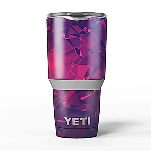 Design Skinz Vivid Fuchsia Geometric Triangles - Skin Decal Vinyl Wrap Kit Compatible with The Yeti Rambler Cooler Tumbler Cups