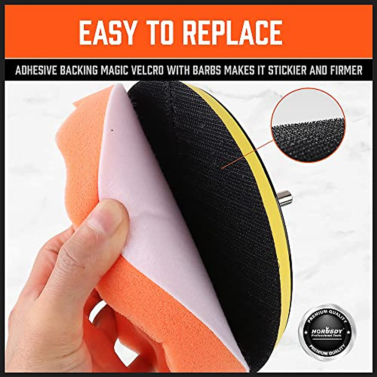 HORUSDY 6" Buffing Pad Kit, Polishing Pad Kit for 6 Inch Backing Plate Compound Buffing Sponge and Woolen Pads Cutting Polishing Pad Kit for Car Buffer Polisher, Polishing and Waxing.