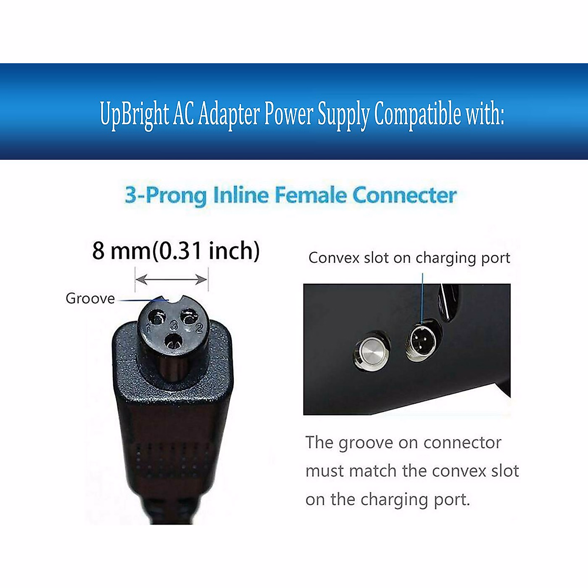 UpBright 3-Prong AC/DC Adapter Compatible with Jetson Impact JIMPAC 25.2V 4.0Ah Lithium-Ion Battery Hooverboard Extreme-Terrain Hover Board JIMPAC-Gry JIMPAC-BLK JIMPAC-RGD 29.4V Power Supply Charger
