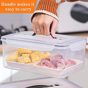 MueJah Food Containers Set with Lids, Buckle Sides & Handle, Refrigerable & Microwaveable, 9.9Ibs/15Ibs/23Ibs/32Ibs Capacity Airtight Organizers Storage Boxes