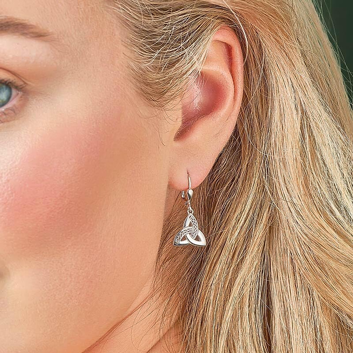 Biddy Murphy, Irish Trinity Earrings for Women, Genuine Celtic 925 Sterling Silver Jewelry, Made in Ireland, Crafted in Co. Dublin, by Artisan Jewelers