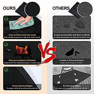 Fire Pit Mat 48 Inch Round, Grill Mats for Outdoor Grill Deck Protector High Temperature Resistance Protects Deck Garden Grass Fireproof Mat BBQ Mat Grill Floor Mat Patio Mat