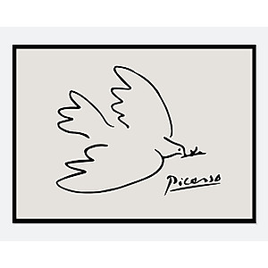 Wall Art Print Picasso Print, Picasso Dove Print, Pablo Picasso Dove of Peace Line Art Print, Picasso Poster, Vintage Poster, Museum Exhibition Poster PP27 11x17 Inches