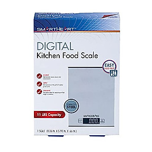SmartHeart Stainless Steel Digital Food Scale | Precision Measurements | Unit conversions: g, ml, oz, lbs | Weight Capacity: 11 lbs/5000 g | Easy Food Prep