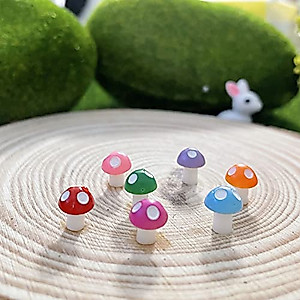 MOADMOPB 140 pcs Tiny Mushrooms Mini Mushroom Miniature Figurines Fairy Garden Mushroom Indoor Outdoor Mushroom Statue Decor Mushroom Decoration for Fairy Garden Miniature Moss Landscape (B)