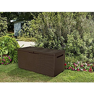 Keter Capri Outdoor Plastic Storage Box Garden Furniture, 123 x 53.5 x 57 cm, Brown