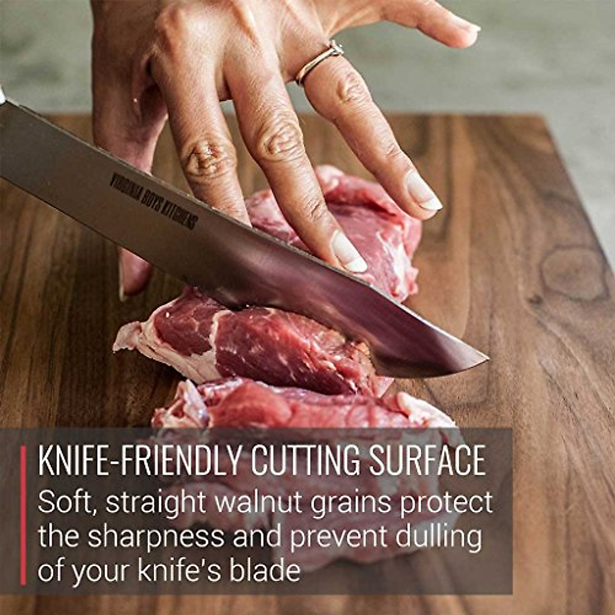 Made in USA Walnut Wood Cutting Board by Virginia Boys Kitchens - Butcher Block made from Sustainable Hardwood (17x11)