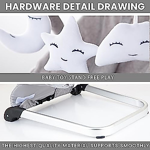 Baby Bouncer,Foldable Bouncer Seat for Babies, Infants Bouncy Seat with Removable Fabric Cover，Natural Vibrations (GRYE)