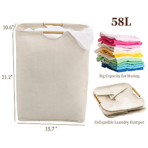 Collapsible Laundry Basket with Handles,Square Standing Laundry Organizer, Large Dirty Clothes Toys Storage Organizer for Home