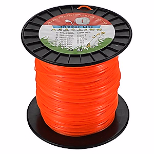 BlueNatHxRPR Square 2.4 mm/0.095" Square 3 Pound Spool String Trimmer Line Weed Eater Line 660 Feet/200 Meters Length
