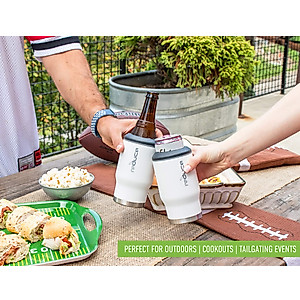 Reduce 14oz 4 pack Beverage and Drink Cooler, Vacuum Insulated Stainless Steel, Can insulator, Coozie for Beer, Soda, Energy Drinks, On-the-Go Multi-Color Can Coolers.Pink Cotton, Glacier, Dark Web