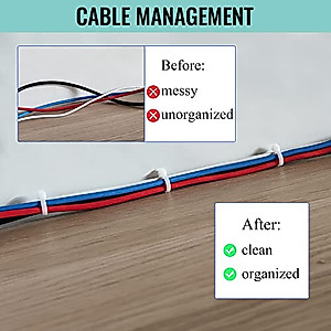 Zip Ties Heavy Duty 12 inch White Zip Cable Tie with 120 lbs Tensile Strength, Industrial Strong Cable Ties UV Resistant Nylon Zipties for Outdoor Indoor Use 100 Pack by EMINCOUP