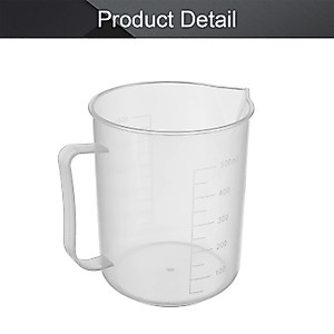 Othmro 500ml Plastic Graduated Cups Measuring Cup PP Plastic Graduated Beaker Clear Scale Cups Liquid Measuring Mixing Cups Graduated Plastic Measuring Cups for Lab Kitchen Liquids Transparent