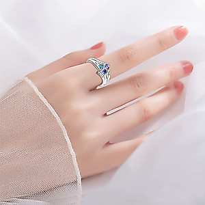 BAUMA AUTO Personalized Mothers Rings with 1-9 Simulated Birthstones Custom Anniversary Rings for Women Family Name Rings for Mom