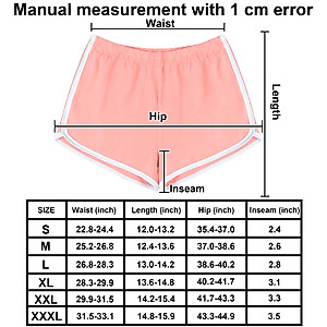 URATOT Women's Cotton Shorts Gym Shorts Yoga Shorts Summer Running Active Shorts Dance Elastic Shorts, Pack of 2 Black, Pink