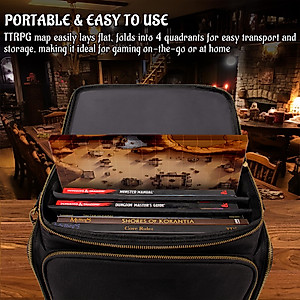 CZYY DND Foldable Mat Dry Erase TTRPG Map Grassland & Desert Two-Sided Cardboard Terrain 27x23 Inches with Square Grid - Portable, Reusable Game Board for D&D, Pathfinder and Tabletop RPGs (Style A)