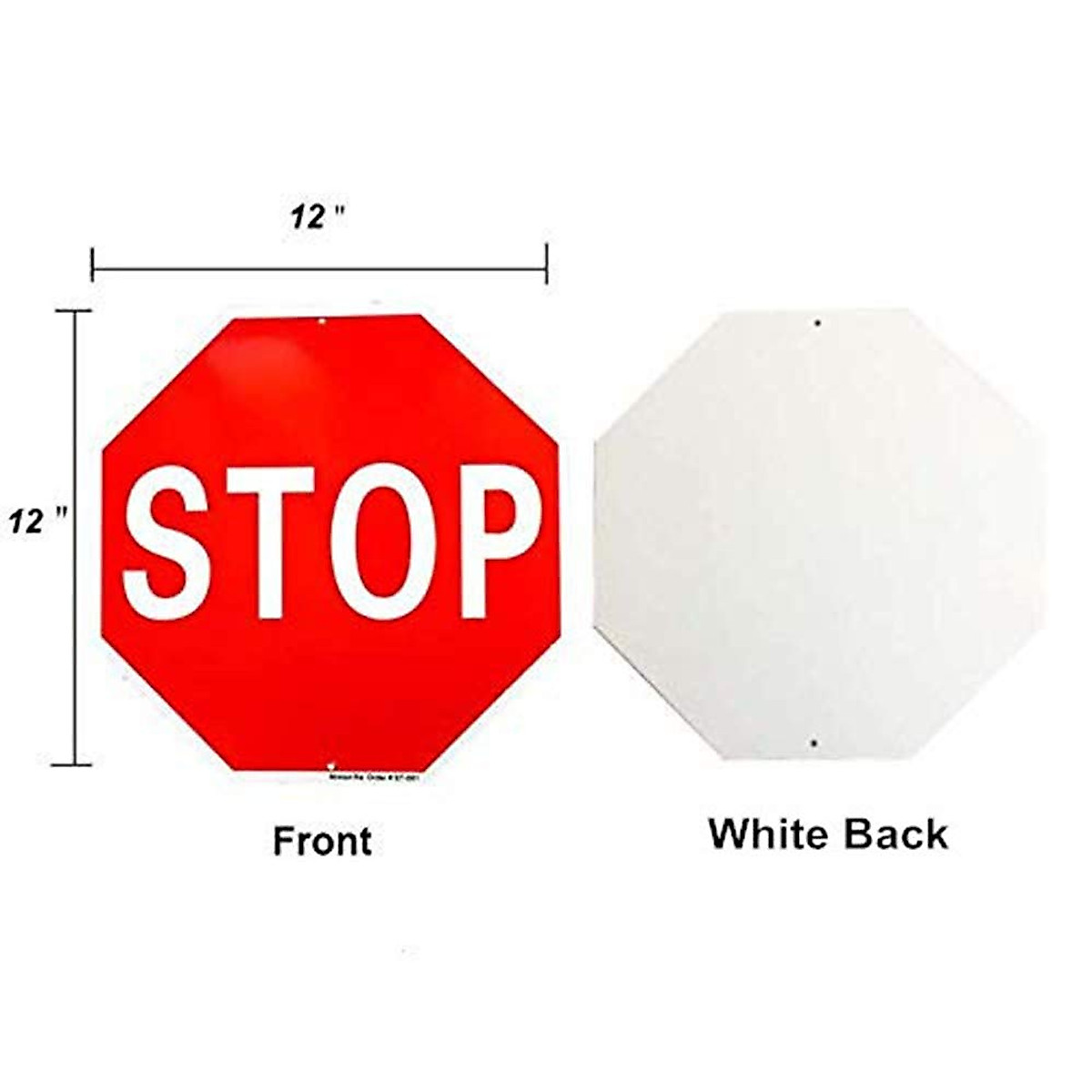 Stop Sign, Street Traffic Warning Reflective Signs, 12"x 12" Octagon Rust Free Aluminum Sign, UV Protected, Weather/Fade Resistant, Indoor/Outdoor Use