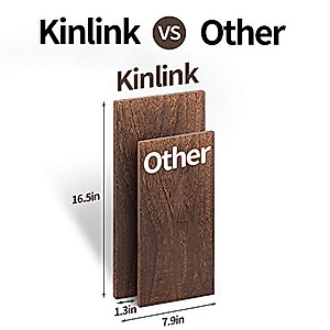 KINLINK Floating Shelves Wall Mounted, Wood Rustic Wall Shelves Set of 2 for Living Room/Bathroom/Bedroom/Kitchen/Farmhouse,Carbonized Black