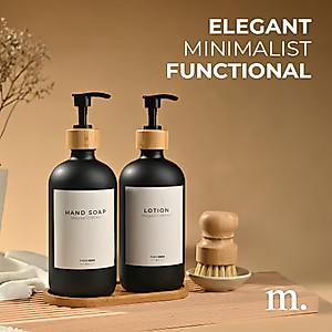 MaisoNovo Shampoo and Conditioner Dispenser with Wall Mounts - Bathroom Hand Soap Dispenser - 2 Wall Mount and 2 Glass Bottles