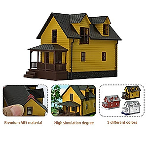 N Scale Model Building 1:160 Residential Modern House Assembled Architectural for Model Train Layout Diorama JZN01 (Yellow)