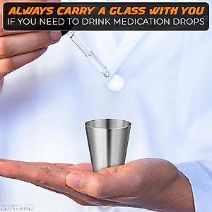 30 ml Stainless Steel Shot Glasses Drinking Vessel - 15 Pcs Outdoor Camping Travel Coffee Tea Cup, Silver Cup - Unbreakable Metal Shooters for Whiskey Tequila Liquor Great Barware Gift