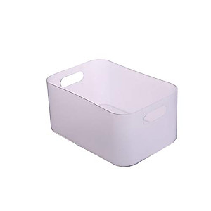 XIANGLIANG Soft Sided Storage Bins Basket Storage Sundries Box Basket Plastic Storage Storage Snack Cosmetic Housekeeping & Organizers Christmas Organizing, Transparent White, (BcGvVCiwo)