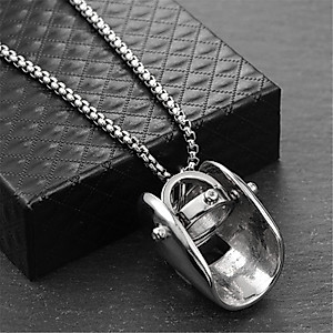 Hiphop Classic Welder Mask Pendant Necklaces for Welding Artisan Fashion Jewelry 27.5"