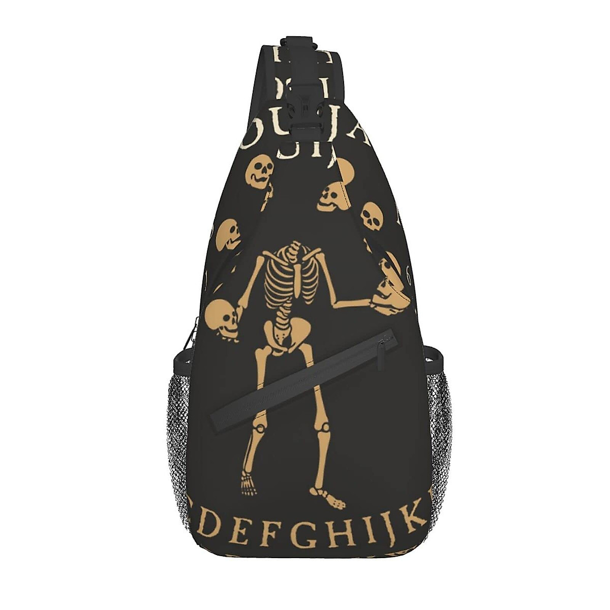 SWEET TANG Mens Sling Bag Shoulder Backpacks Spirit Board With Skeletons Chest Bags, Anti Theft Crossbody Bag Multi Purpose Daypacks for Hiking Sports, for Teens