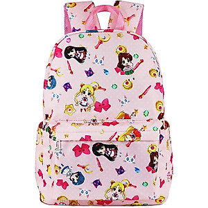 Roffatide Anime Sailor Moon Backpack Tsukino Usagi Luna Artemis All Over Print Girls School Bag Chibi Moon Laptop Backpack